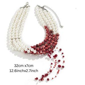Jewelry | Pearl Blood Choker Bloody Pearl Necklace Horror Cosplay ...